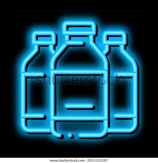Liquid Bottles Neon Light Sign Vector Stock Vector (Royalty Free ...