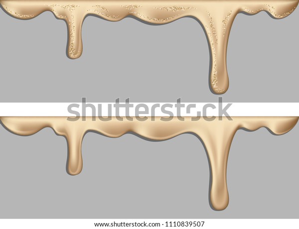 Liquid Flowing Gold Paint Dripping Liquid Stock Vector (Royalty Free ...