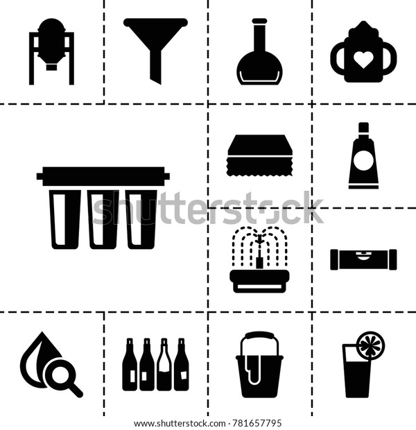 Liquid Icons Set 13 Editable Filled Stock Vector (Royalty Free ...