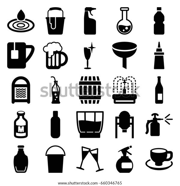 Liquid Icons Set Set 25 Liquid Stock Vector (Royalty Free) 660346765