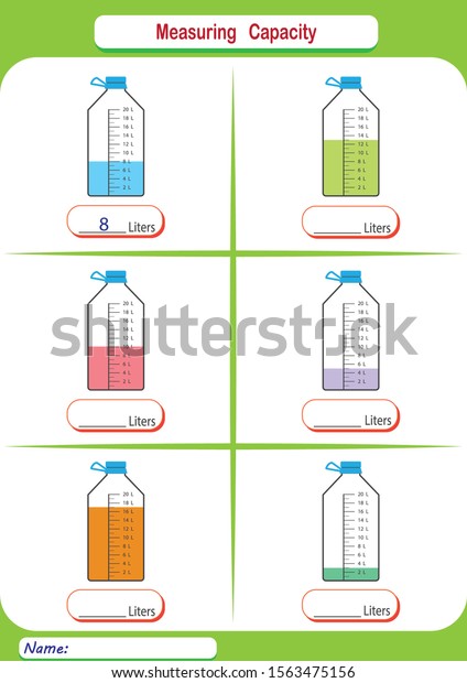 Liquid Measurement Measuring Capacity Cups Measuring Stock Vector ...