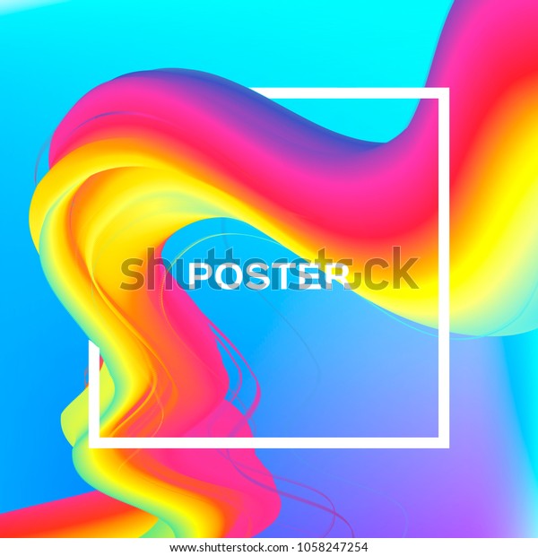 Liquid Poster Bright Colorful Wave Smoke Stock Vector (Royalty Free ...