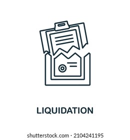 Liquidation Icon Line Element Crisis Collection Stock Vector (Royalty ...