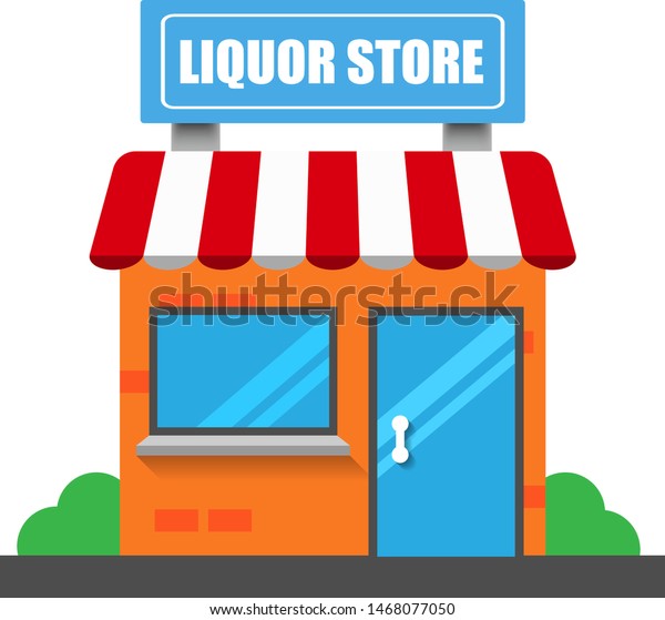 Liquor Store Front Exterior Facadeflat Designliquor Stock Vector ...