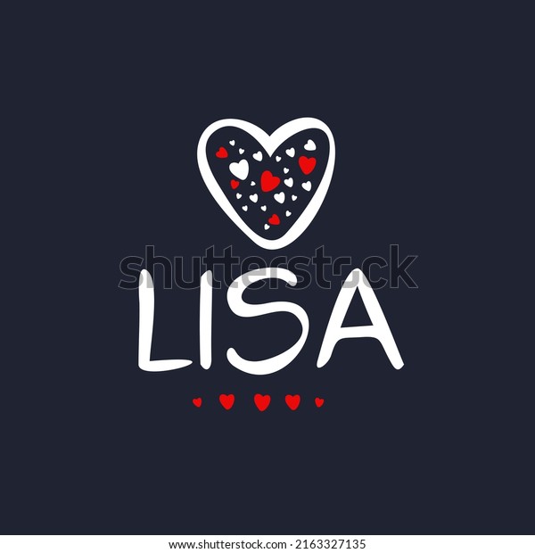 Lisa Calligraphy Female Name Vector Illustration: เวกเตอร์สต็อก (ปลอด ...