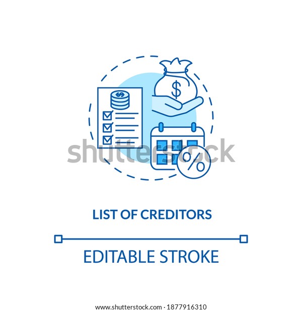 List Creditors Blue Concept Icon Financial Stock Vector (Royalty Free ...