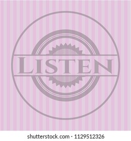 Listen Badge Pink Background Stock Vector (Royalty Free) 1129512326 ...
