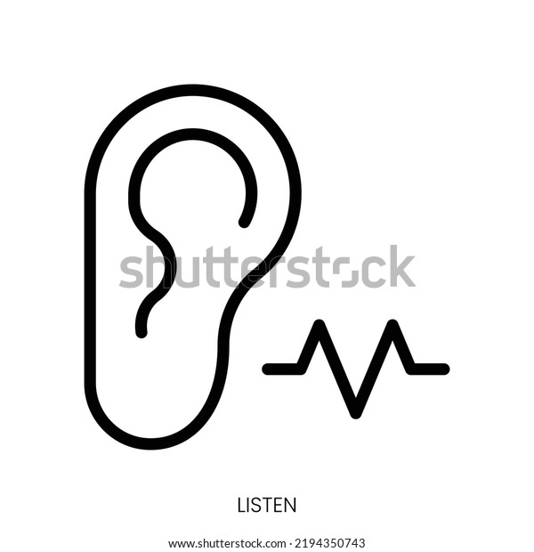 Listen Icon Line Art Style Design Stock Vector (Royalty Free ...