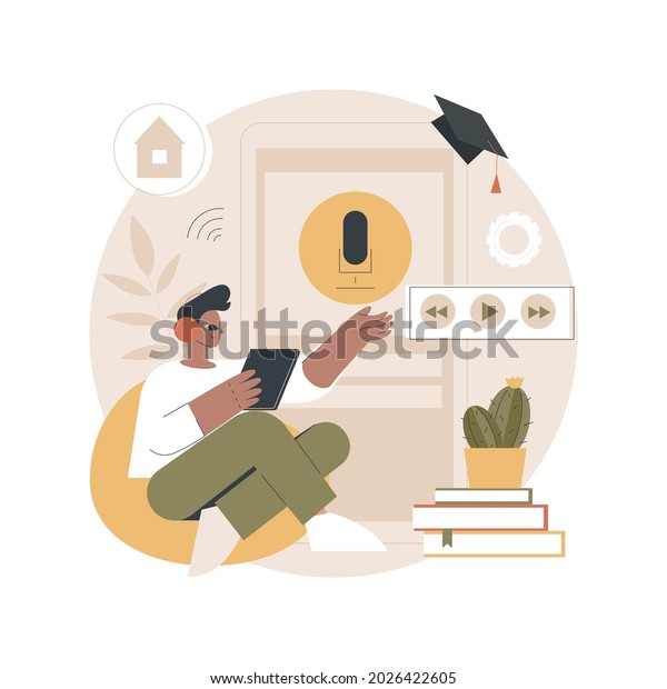 Listen Podcasts Abstract Concept Vector Illustration Stock Vector ...