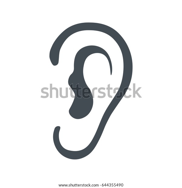 Listen Symbol Isolated On White Background Stock Vector (Royalty Free ...