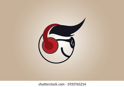 Listening Music Logo Vector Design Stock Vector (Royalty Free ...