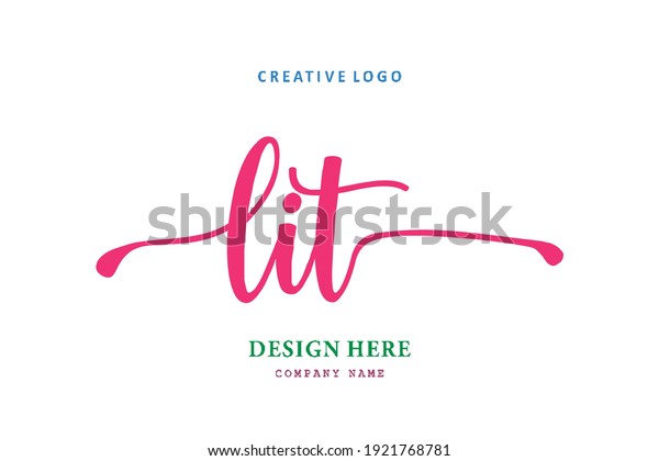 Lit Lettering Logo Simple Easy Understand Stock Vector (Royalty Free ...