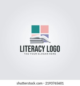Literacy Logo Graphic Vector Book Window Stock Vector (Royalty Free ...