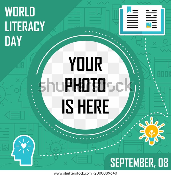 Literacy Social Media Frame Template Easy Stock Vector (Royalty Free ...