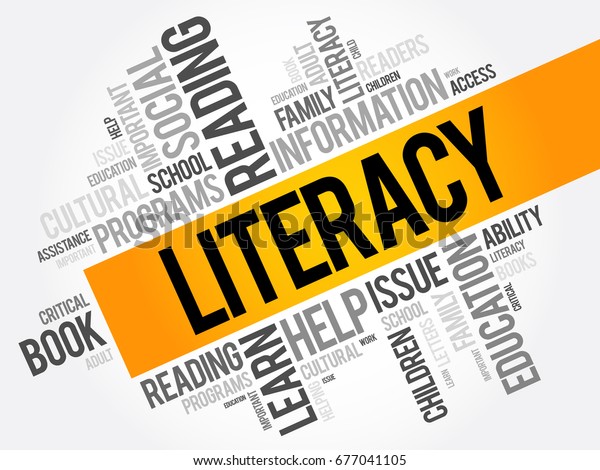 Literacy Word Cloud Collage Education Concept Stock Vector (Royalty ...