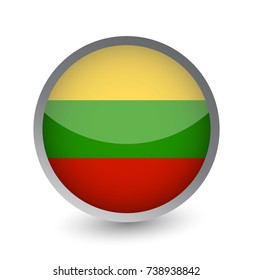 Lithuania Flag Round Glossy Icon Vector Stock Vector (Royalty Free ...