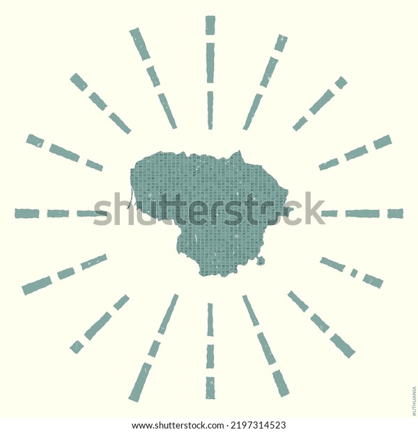 Lithuania Logo Grunge Sunburst Poster Map Stock Vector (Royalty Free ...
