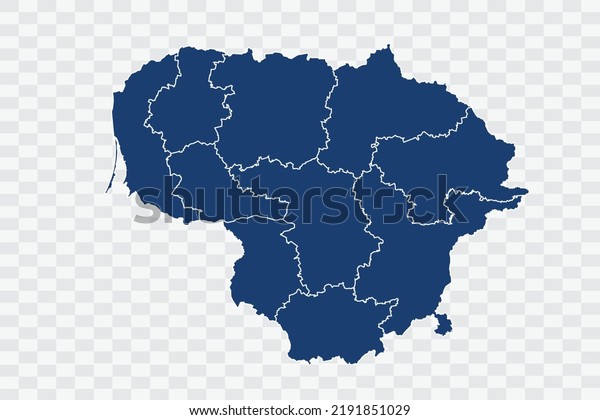 Lithuania Map Dark Blue Color On Stock Vector (Royalty Free) 2191851029 ...
