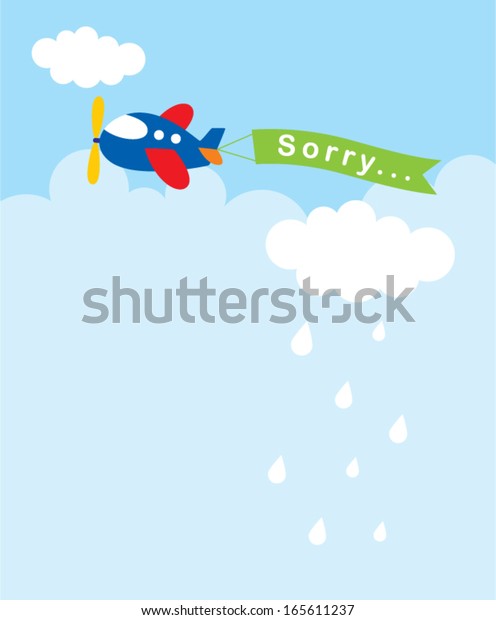 Little Airplane Sorry Tag Stock Vector (Royalty Free) 165611237