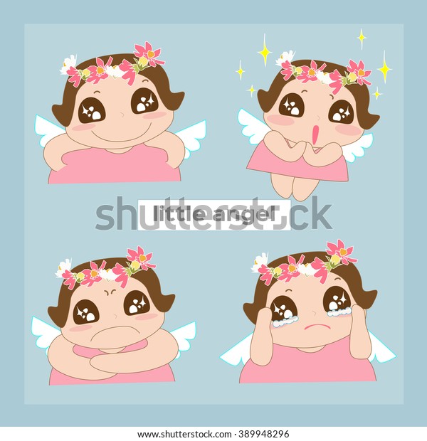 Little Angel Cartoon Made Vector Stock Vector (Royalty Free) 389948296 ...