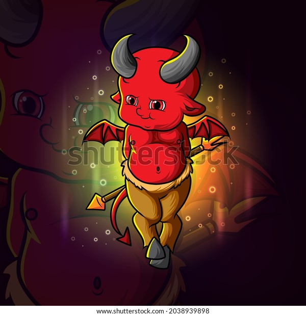 El pequeño demonio bebé con el: vector de stock (libre de regalías ...