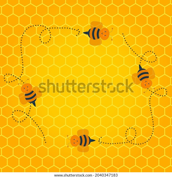 Little Bee Drawing Flying On Dotted Stock Vector (Royalty Free ...