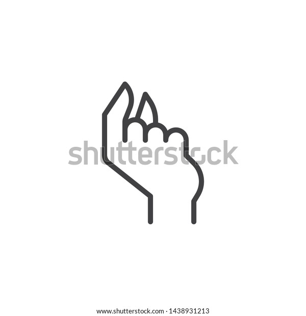 Little Bit Hand Gesture Line Icon Stock Vector (Royalty Free ...