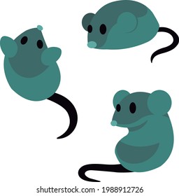 Little Blue Mouse Mice Vector Stock Vector (Royalty Free) 1988912726 ...