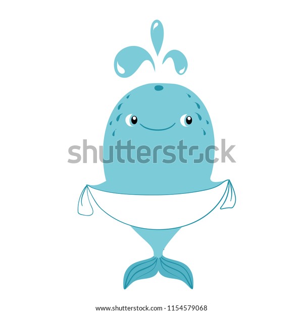 Little Blue Whale Vector Illustration Isolated: เวกเตอร์สต็อก (ปลอดค่า ...