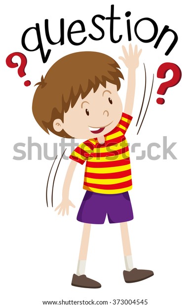 Little Boy Asking Question Illustration Stock Vector (Royalty Free ...