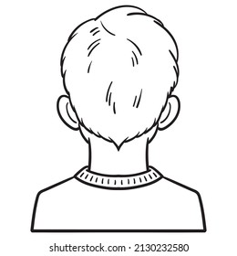 Little Boy Back Head Comic Monochrome Stock Vector (Royalty Free ...