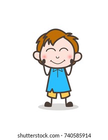 Little Boy Blushing Face Cute Cartoon Stock Vector (Royalty Free ...