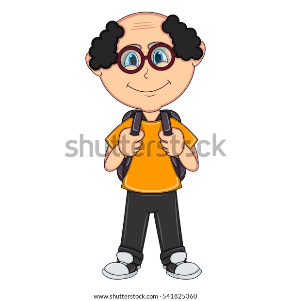 Little Boy Carrying Backpack Cartoon Vector Stock Vector (Royalty Free ...