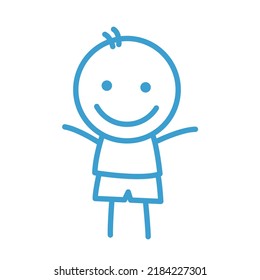 Little Boy Doodle Logo Icon Vector Stock Vector (Royalty Free ...