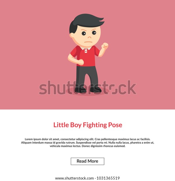 Little Boy Fighting Pose Information Stock Vector (Royalty Free ...