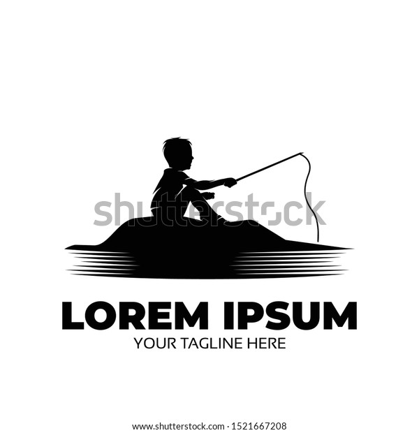 Little Boy Fishing Vector Logo: เวกเตอร์สต็อก (ปลอดค่าลิขสิทธิ์ ...