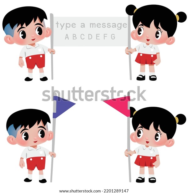 Little Boy Holding Sign Stock Vector (Royalty Free) 2201289147 ...