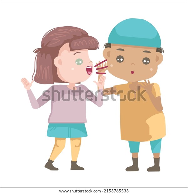 Little Boy Listen Cartoon Vector: เวกเตอร์สต็อก (ปลอดค่าลิขสิทธิ์ ...