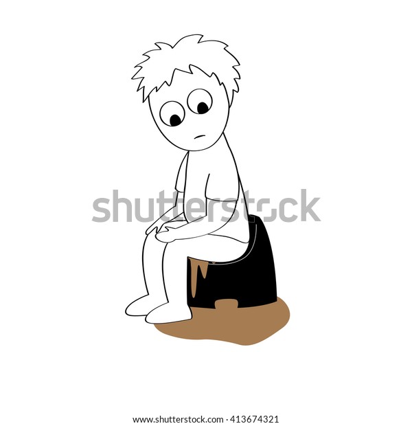 Little Boy On Pot Child Diarrhea Stock Vector (Royalty Free) 413674321 ...