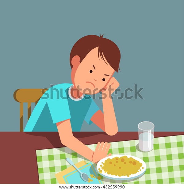 Little Boy Refusing Food Kid Does Stock Vector (Royalty Free) 432559990