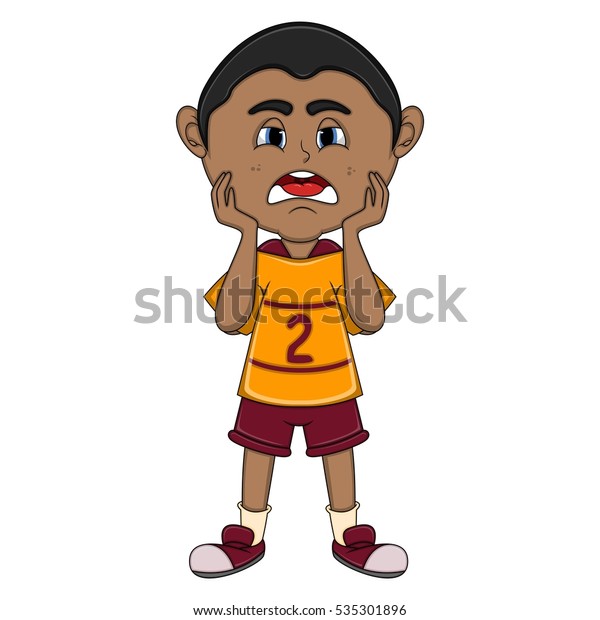 Little Boy Sad Cartoon Vector Illustration Stock Vector (Royalty Free ...