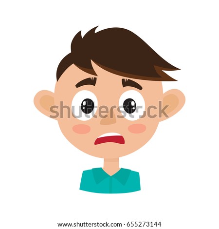 Little Boy Scared Face Expression Cartoon Stock Vector (Royalty Free ...