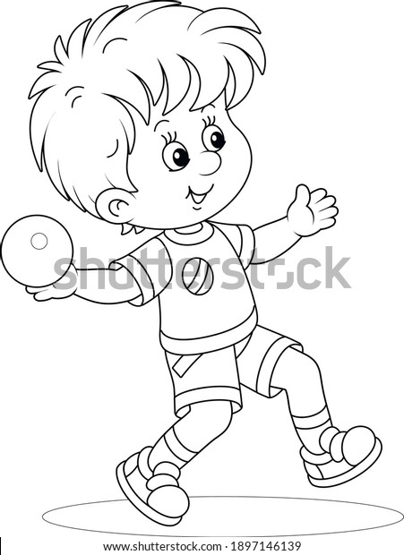 Little Boy Throwing Ball Range Athletics Stock Vector (Royalty Free ...