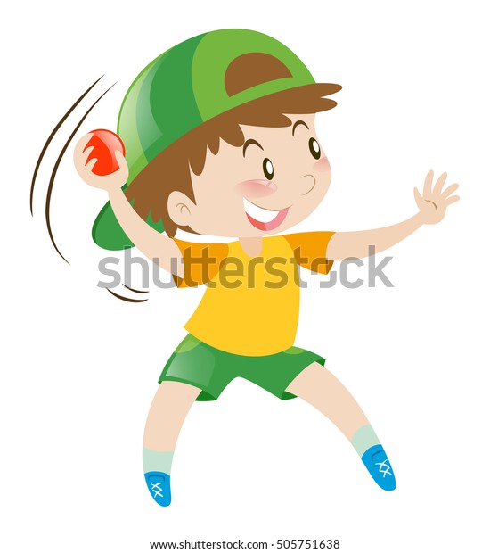 Little Boy Throwing Red Boy Illustration Stock Vector (Royalty Free ...