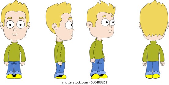 Little Boy Turnaround Stock Vector (Royalty Free) 680488261 | Shutterstock