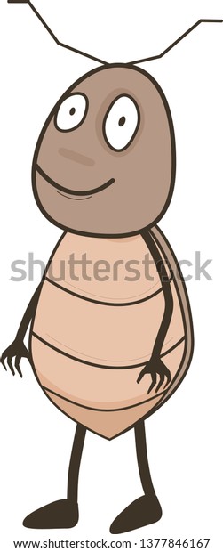 Little Cartoon Funny Bug Mustache That Stock Vector (Royalty Free ...