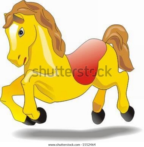Little Cartoon Horse Galloping Vector Sketch Stock Vector (Royalty Free ...