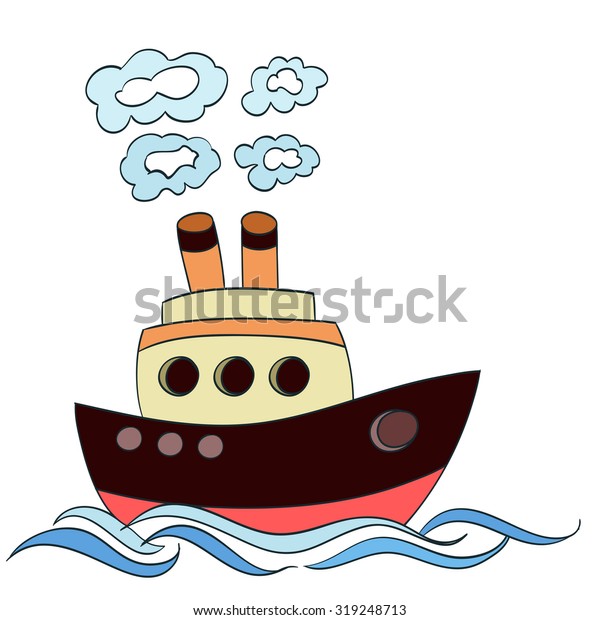 Little Cartoon Ship Vector Stock Vector (Royalty Free) 319248713 ...