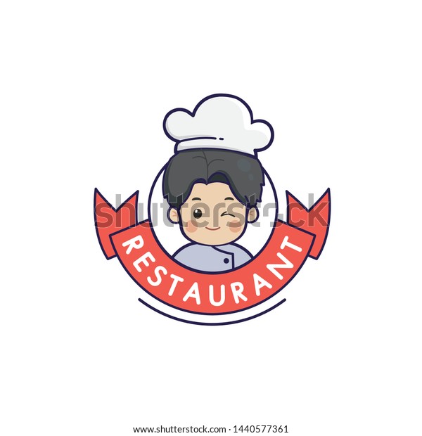 Little Chef Boy Character Logo Vector Stock Vector (Royalty Free ...
