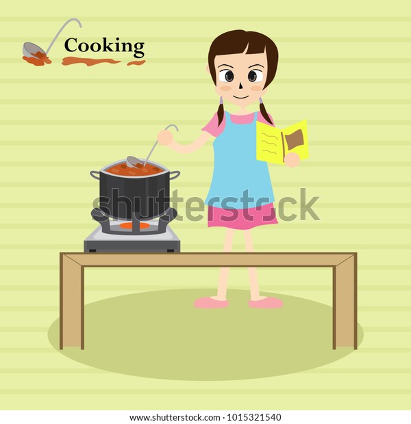 Little Chef Cooking Kitchen Anime Cartoon Stock Vector (Royalty Free ...
